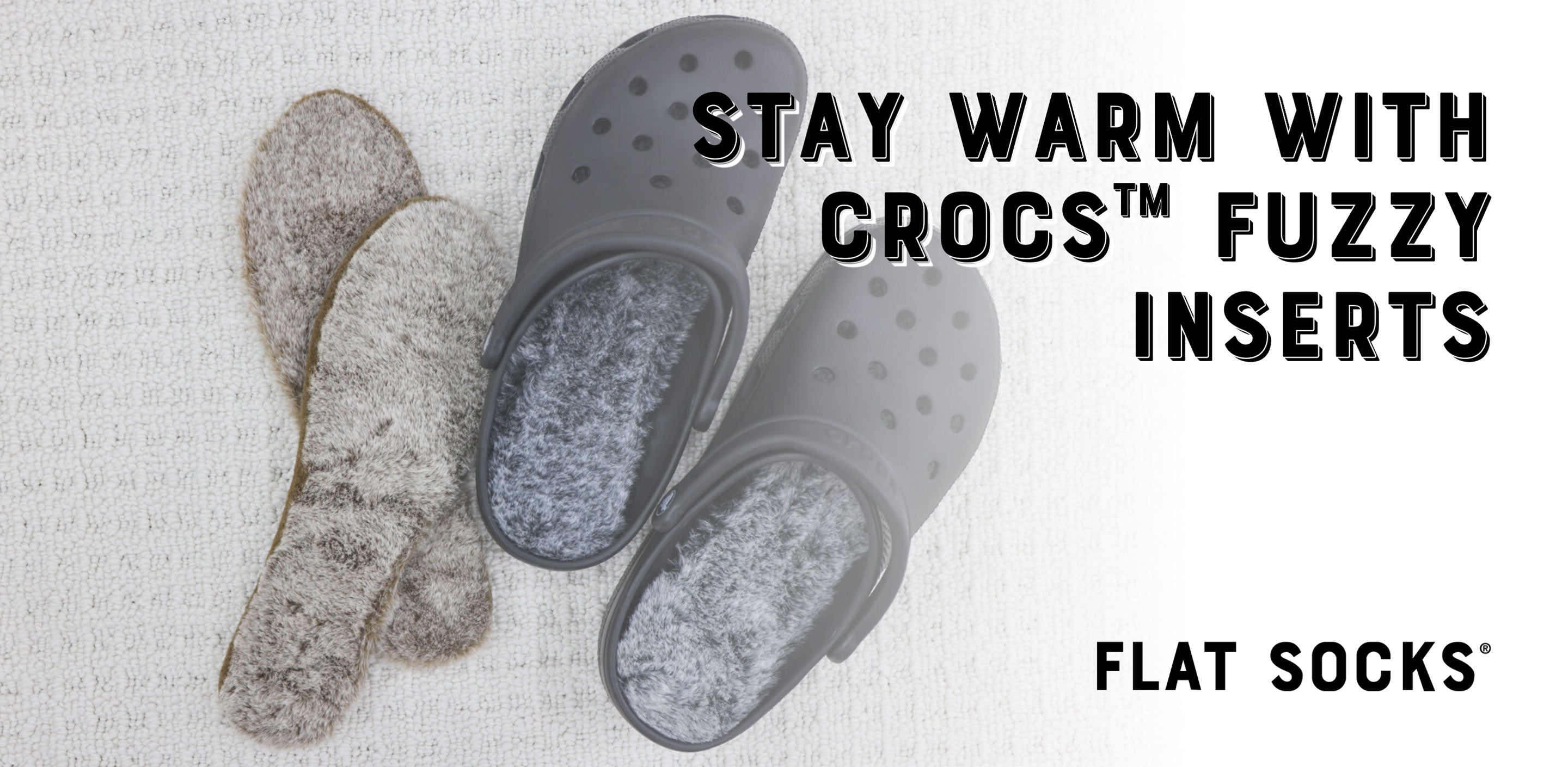 Stay Warm with Crocs™ Fuzzy Inserts for Winter – FLAT SOCKS